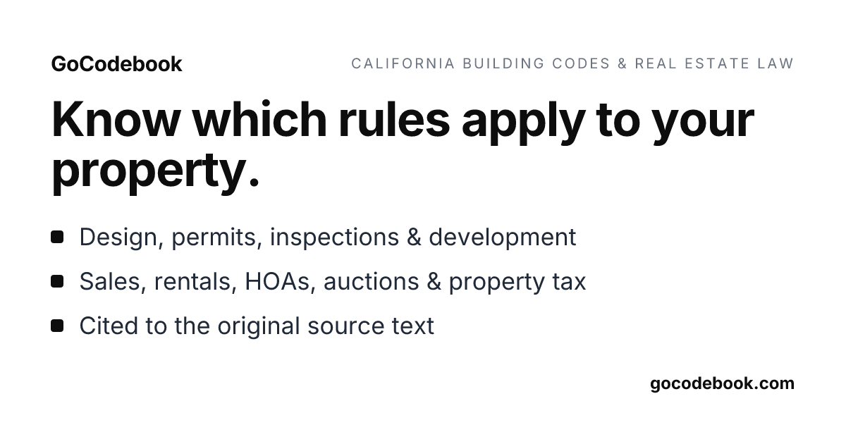 GoCodebook | Cited Answers to California Building Codes & Zoning